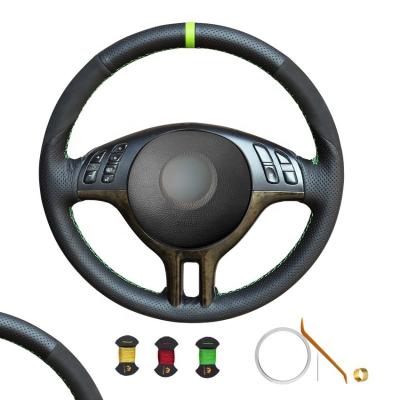 China Universal Fit Customized Steering Wheel Cover for BMW E39 E46 325i E53 X5 Sports Style for sale