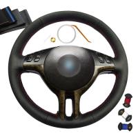China Universal Fit Customized Steering Wheel Cover for BMW E39 E46 325i E53 X5 Sports Style for sale