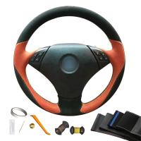 China Custom Black Leather DIY Steering Wheel Cover for BMW 530 523 523li 525 520li 535 545i E60 for sale
