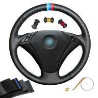 China Custom Black Leather DIY Steering Wheel Cover for BMW 530 523 523li 525 520li 535 545i E60 for sale