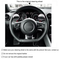 China Maroon Nappa Leather Steering Wheel Cover for Audi A3 8P S3 R8 TT TTS TT RS 2008-2015 for sale