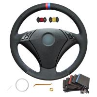 China Custom Black Leather DIY Steering Wheel Cover for BMW 530 523 523li 525 520li 535 545i E60 for sale
