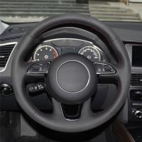 China 2012-2015 Audi Q3 Q5 Q7 Leather Wrap Stitching Carbon Fiber Steering Wheel Protection for sale