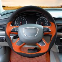 China Black Artificial Leather Steering Wheel Cover for Audi A8 A8 L Allroad Q5 Q7 2011-2018 for sale