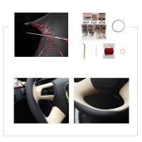 China Customized Beige Leather Black Steering Wheel Cover for Audi A6 A8 A8L Q7 S8 2005-2011 for sale