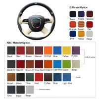 China Customized Beige Leather Black Steering Wheel Cover for Audi A6 A8 A8L Q7 S8 2005-2011 for sale