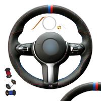 China Genuine Leather Black Suede Steering Wheel Cover for BMW F12 F13 M6 F33 F30 M Sport 2013-2017 for sale