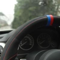 China Genuine Leather Black Suede Steering Wheel Cover for BMW F12 F13 M6 F33 F30 M Sport 2013-2017 for sale