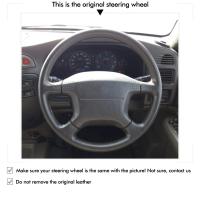 China Customized Vegan Leather Steering Wheel Cover for Nissan Patrol 1997-2004 Edition for sale