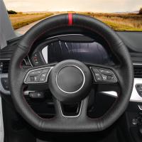 China DIY Wrapped Black Suede Steering Wheel Cover for Audi A3 S3 A5 S4 S5 RS3 RS5 2016-2019 20*15*7cm for sale