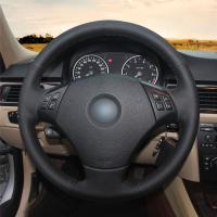 China Black Car Steering Wheel Cover for BMW E90 320 318i 320i 325i 330i 320d X1 328xi 2007 for sale