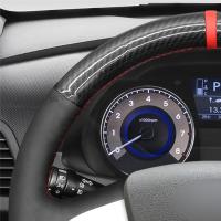 China Hand Sewn Carbon Soft Suede Steering Wheel Cover for Hyundai Solaris Verna i20 2009-2015 for sale