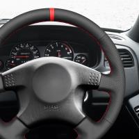 China DIY Hand Sewing Mewant Steering Wheel Wrap for Nissan Skyline ECR33 R33 GTR 1995-1998 for sale