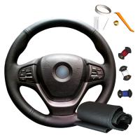 China 2014-2016 Year Customized Black Hand Sewing DIY Steering Wheel Cover for BMW X4 F26 for sale
