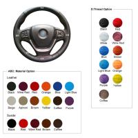 China 2014-2016 Year Customized Black Hand Sewing DIY Steering Wheel Cover for BMW X4 F26 for sale