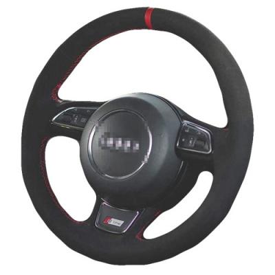China Soft Suede Steering Wheel Cover for Audi A5 Hand Stitched and Customized 2013-2018 for sale