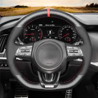 China Kia Stinger 2017 2018 2019 Custom Hand Sewing Matt Carbon Soft Suede Steering Wheel Cover for sale