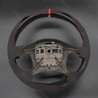 China Customized Black Genuine and Suede Hand Stitched Steering Wheel Cover for NISSAN PatrolGU 2000 for sale