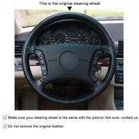 China Black Perforated PU Leather Steering Wheel Cover for BMW E36 E46 E39 E38 E53 X5 X3 E83 for sale