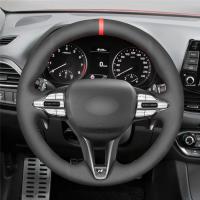 China Hyundai i30 N Veloster N 2017 2018 2019 2020 2021 Custom Black Suede Steering Cover for sale