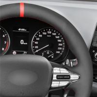 China Hyundai i30 N Veloster N 2017 2018 2019 2020 2021 Custom Black Suede Steering Cover for sale