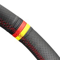 China VW Polo GTI Scirocco R Passat CC R-Line Suede Steering Wheel Cover with Hand Stitching for sale