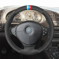 China Customized M Tri Color Steering Wheel Cover for BMW 5 Series E39 M3 Z3 E36/8 1999-2002 for sale