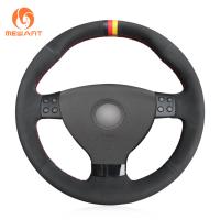 China Volkswagen VW EOS MK5 2005 2006 2008 Leather Steering Wheel Cover with Hand Stitching for sale