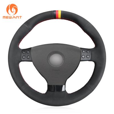 China Volkswagen VW EOS MK5 2005 2006 2008 Leather Steering Wheel Cover with Hand Stitching for sale