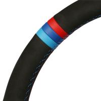 China Customized M Tri Color Steering Wheel Cover for BMW 5 Series E39 M3 Z3 E36/8 1999-2002 for sale
