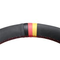 China Volkswagen VW EOS MK5 2005 2006 2008 Leather Steering Wheel Cover with Hand Stitching for sale