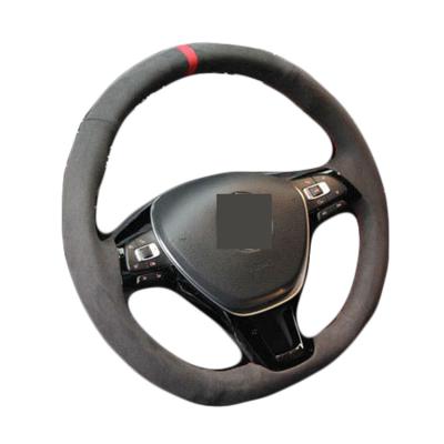 China Black Soft Suede Steering Wheel Cover for Volkswagen Golf 7 Mk7 Polo Jetta Passat B8 VW Tiguan Sharan Touran for sale