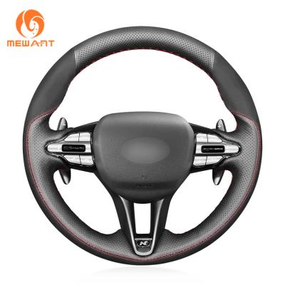 China Perfectly Fit Custom Suede Leather Steering Wheel Cover Hyundai i30 N Veloster N 2017-2021 for sale