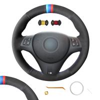 China Hand Sewing Suede Steering Wheel Cover for BMW 1 Series E81 E82 E87 E88 E90 LCI E91 M3 E92 E93 for sale