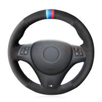 China Hand Sewing Suede Steering Wheel Cover for BMW 1 Series E81 E82 E87 E88 E90 LCI E91 M3 E92 E93 for sale