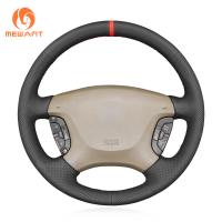 China Black Suede Steering Wheel Cover for Nissan Patrol Y61 Maxima Pathfinder Elgrand E51 1997-2015 for sale