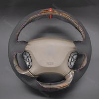 China Black Suede Steering Wheel Cover for Nissan Patrol Y61 Maxima Pathfinder Elgrand E51 1997-2015 for sale