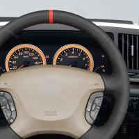 China Black Suede Steering Wheel Cover for Nissan Patrol Y61 Maxima Pathfinder Elgrand E51 1997-2015 for sale