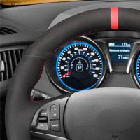 China Hyundai Genesis Coupe Rohens 2009-2016 Full Suede Steering Wheel Cover Hand Stitching for sale