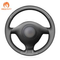 China Polo Carbon Leather Steering Wheel Cover for VW Golf 4 Passat B5 Seat Leon 1996-2005 for sale