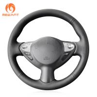 China Custom Hand Stitched Orange Steering Wheel Cover for Infiniti FX FX30d FX35 FX37 FX50 QX70 Juke F15 2010-2019 for sale