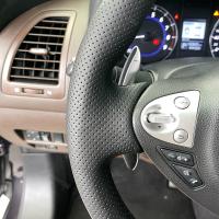 China Custom Hand Stitched Orange Steering Wheel Cover for Infiniti FX FX30d FX35 FX37 FX50 QX70 Juke F15 2010-2019 for sale