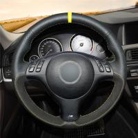 China Black Perforated Leather Steering Wheel Cover for BMW E46 E39 330i 540i 525i 530i 330Ci M3 2001-2003 for sale