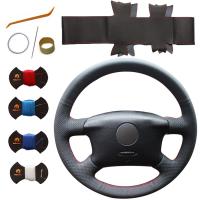 China Hand Sewing Black Leather Steering Wheel Cover for VW Passat B5 Golf 4 Seat Alhambra 1996-2005 for sale