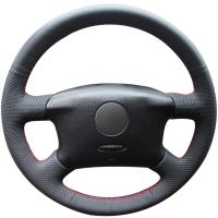 China Hand Sewing Black Leather Steering Wheel Cover for VW Passat B5 Golf 4 Seat Alhambra 1996-2005 for sale