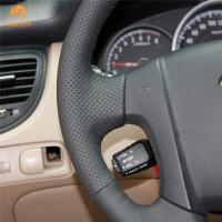 China Kia Sportage 2 2005-2010 Customized Handmade Red Thread Leather Steering Wheel Cover for sale