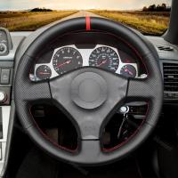 China 1999-2002 Year Hand Embroidered Leather Steering Wheel Cover for Nissan Skyline Coupe for sale