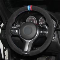 China Black Suede Car Steering Wheel Cover for BMW E46 E39 330i 540i 525i 530i 330Ci M3 for sale