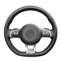 China Sports Design Black Steering Wheel Cover for Volkswagen Golf 7 GTI Design Style Sports for sale