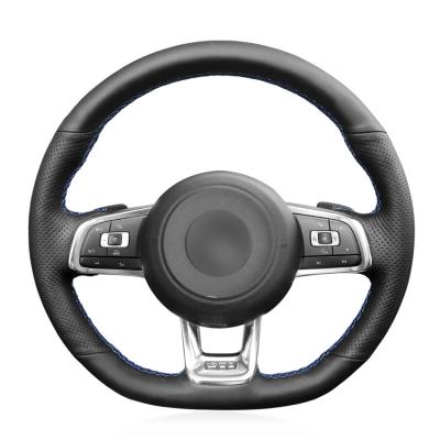 China Sports Design Black Steering Wheel Cover for Volkswagen Golf 7 GTI Design Style Sports for sale